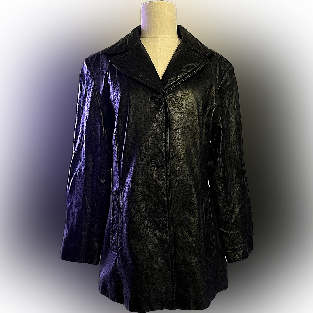 1990s Maxima Men’s Leather Jacket Black Large - Gem